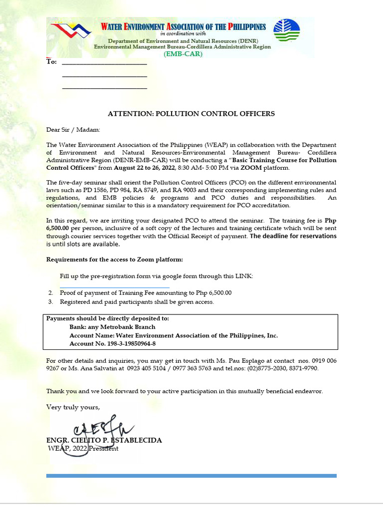 PCO Basic Training Course 2022 | PDF