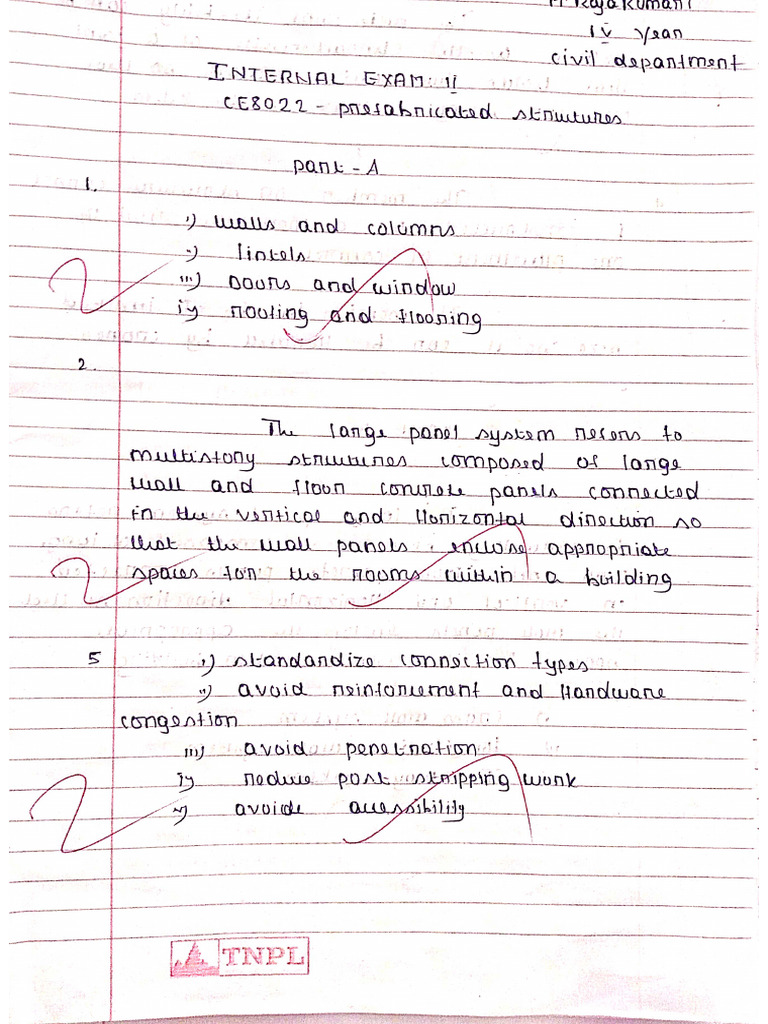 Prefabricated Structures Internal 2 Answer | PDF