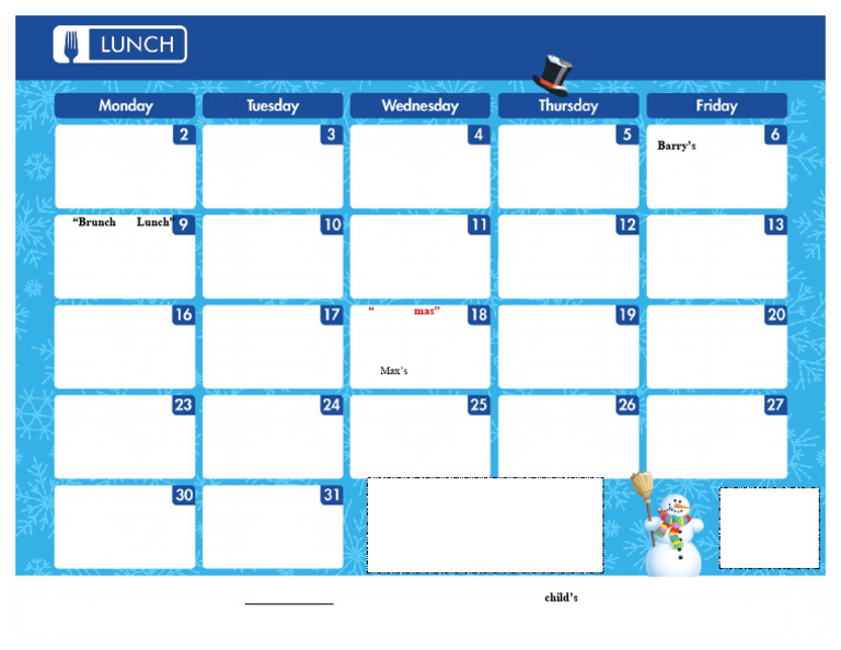 2-December 2024 Lunch Menu- HUB | PDF | Salad | Lunch