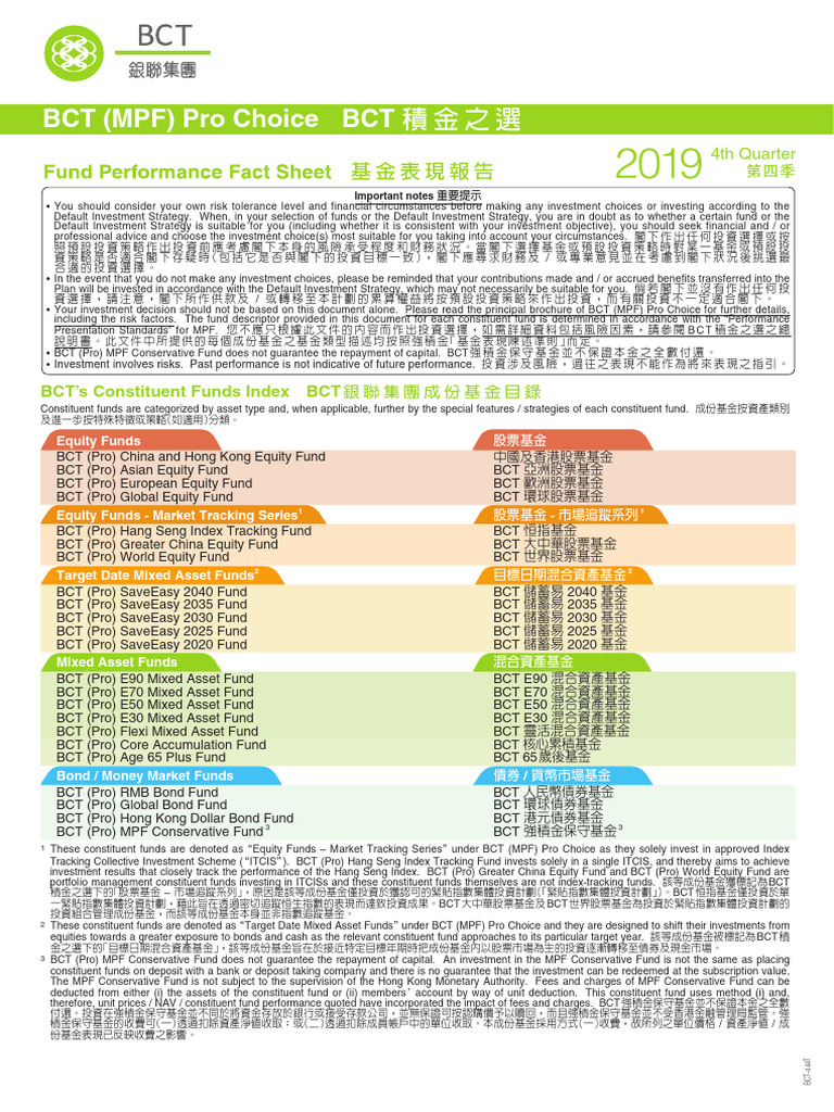 BCT MPF Pro Choice Investment Guide | PDF | Investing | Investment ...