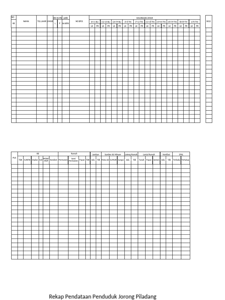 Blangko Pendataan | PDF