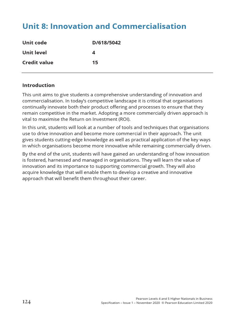 Unit 8 Innovation and Commercialisation 2 | PDF | Innovation | Intellectual Property