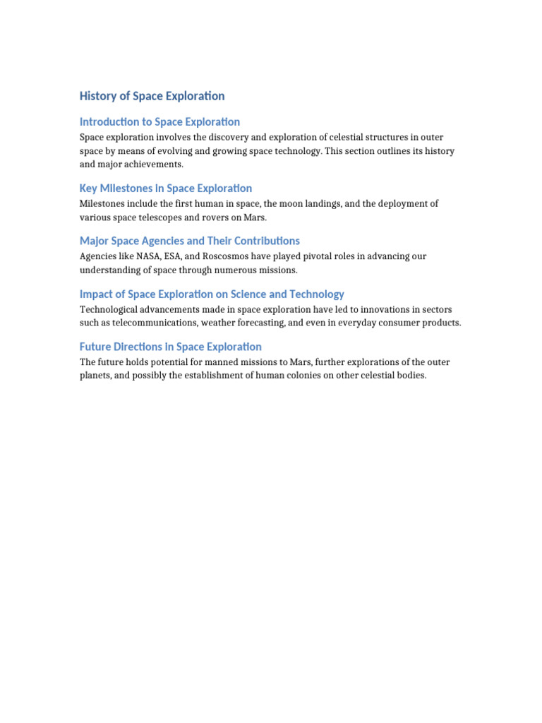 History of Space Exploration | PDF