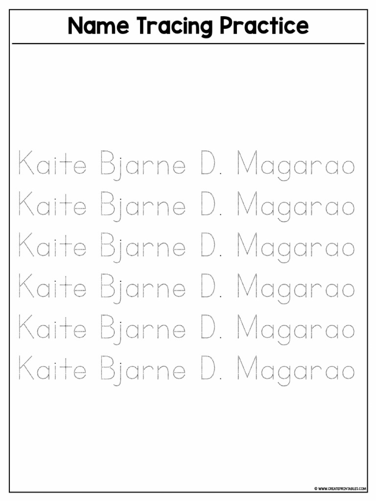 Name - Tracing - Practice 1E97 85BF 2405 | PDF