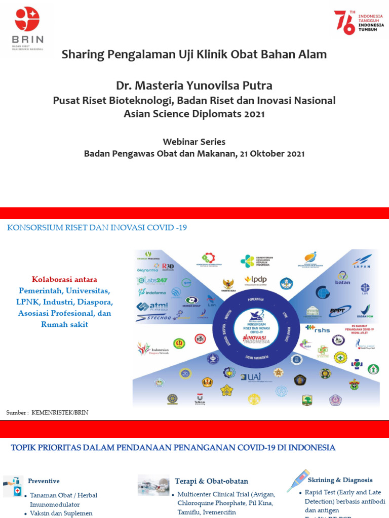 Sharing Pengalaman Uji Klinik Obat Bahan Alam - Dr. Masteria Yunovilsa ...