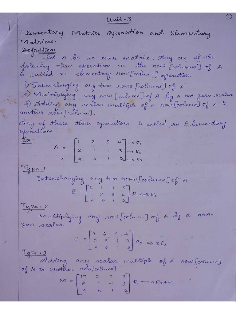 Linear Algebra Unit 3 | PDF
