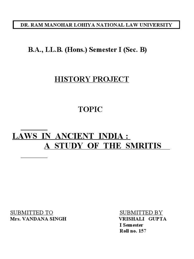 Project Ancient Indian Law | PDF | Vedas | Hindu Philosophy