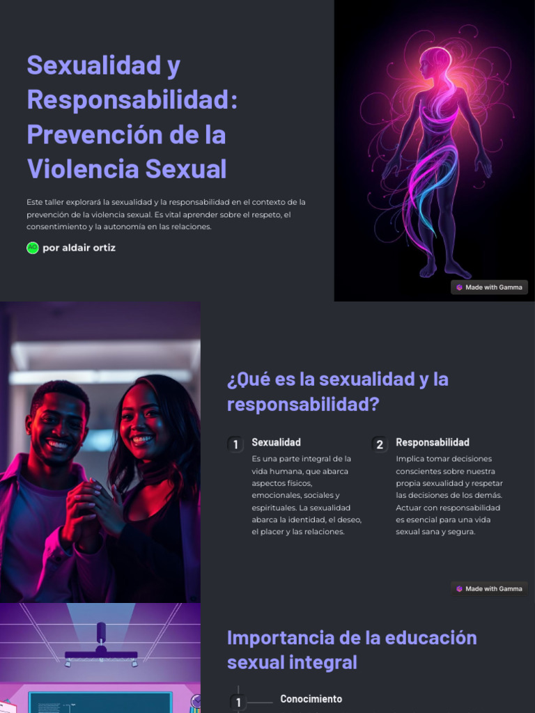 Sexualidad y Responsabilidad Prevencion de La Violencia Sexual | PDF | La sexualidad humana ...