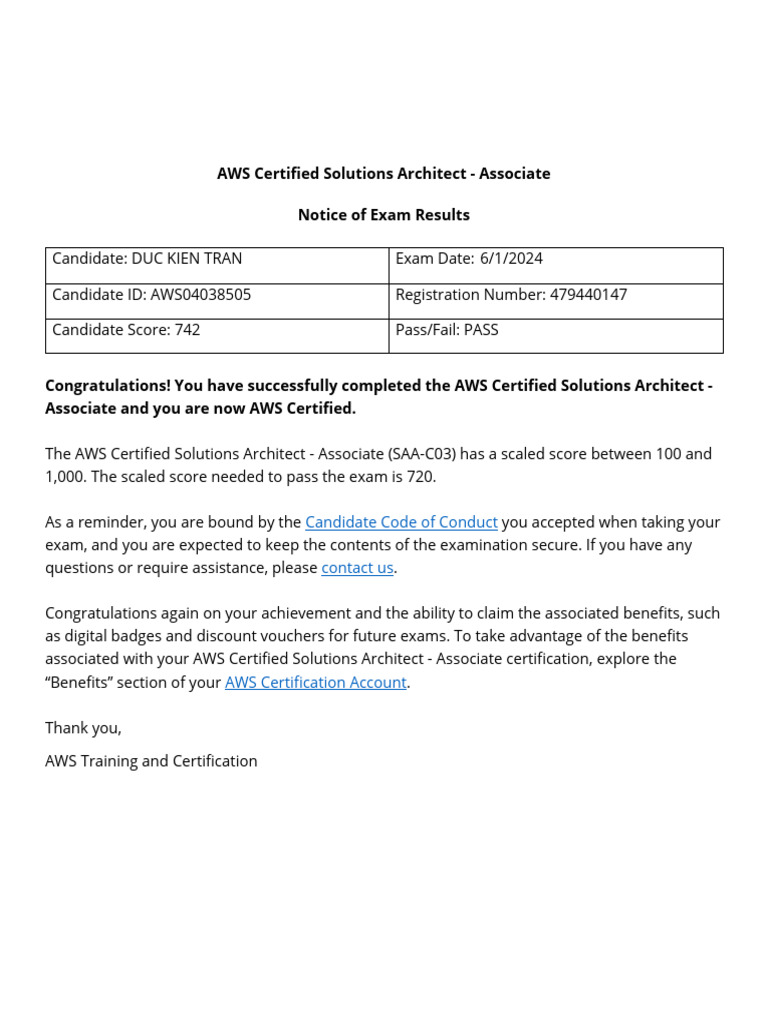 AWS Certified Solutions Architect - Associate | PDF | Architect ...