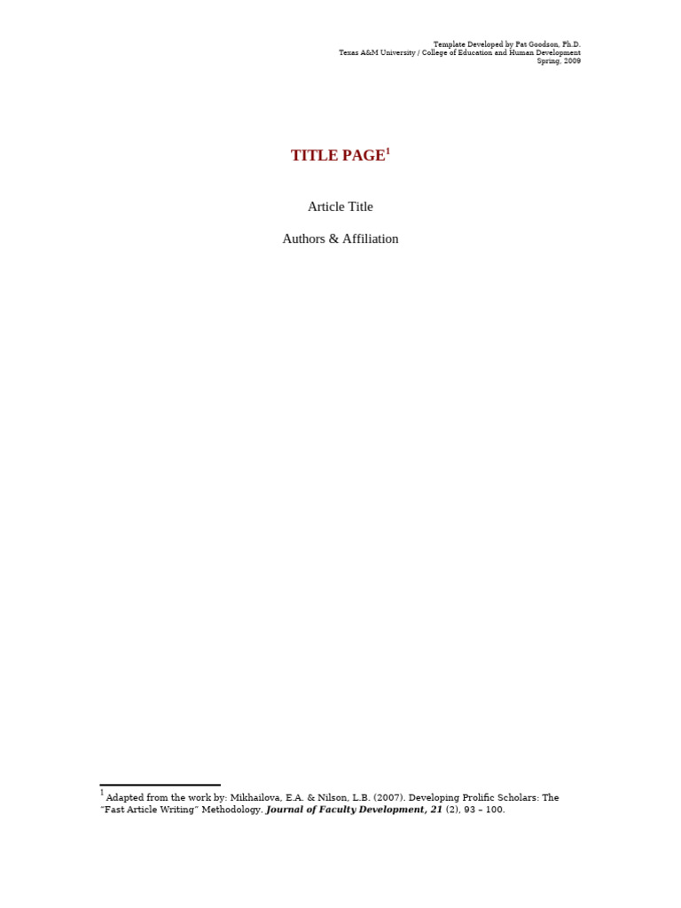 Research Manuscript Writing Template | PDF | Qualitative Research ...