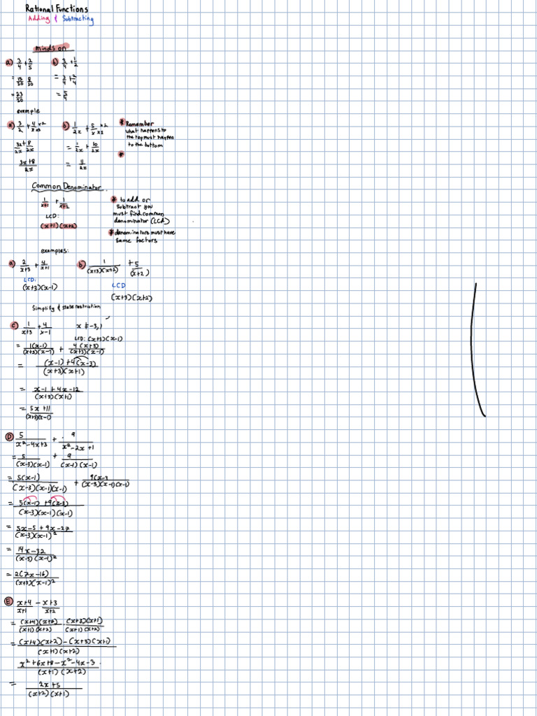 Rational Functions Note | PDF