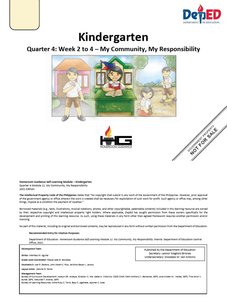 HG - Kindergarten Q4 Module 11 - My Community, My Responsibility 06.28. ...