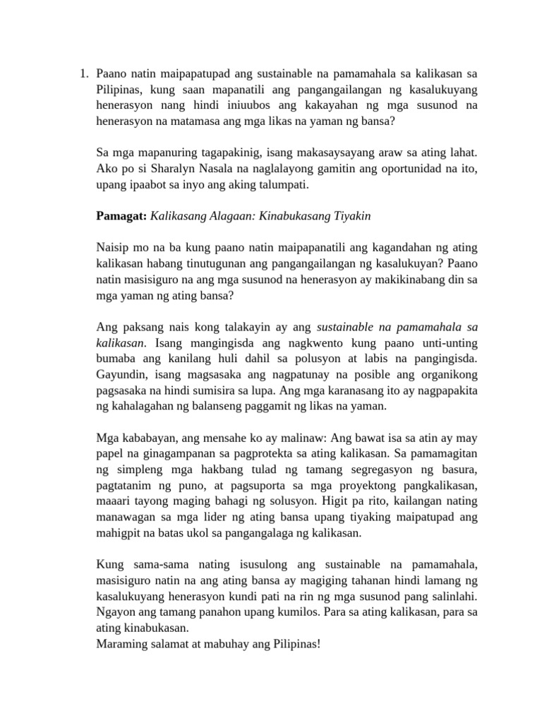 Talumpati Filipino | PDF