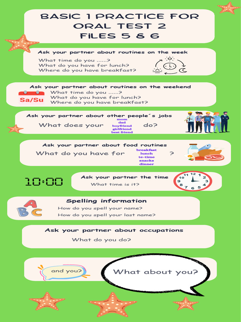 Basic 1 - Oral Test 2 Files 5 & 6 | PDF