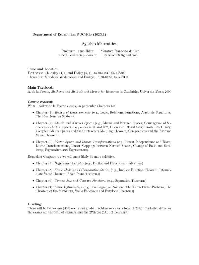 Ementa Matematica 2024 Timo | PDF