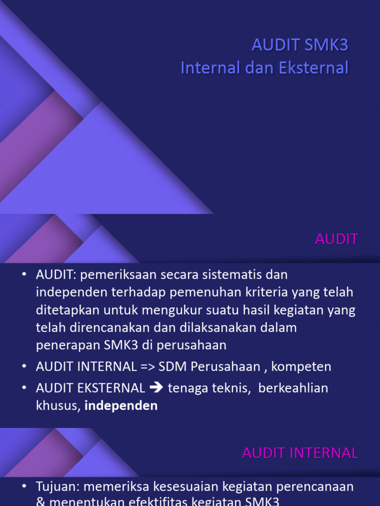 Audit SMK3: Internal & Eksternal | PDF