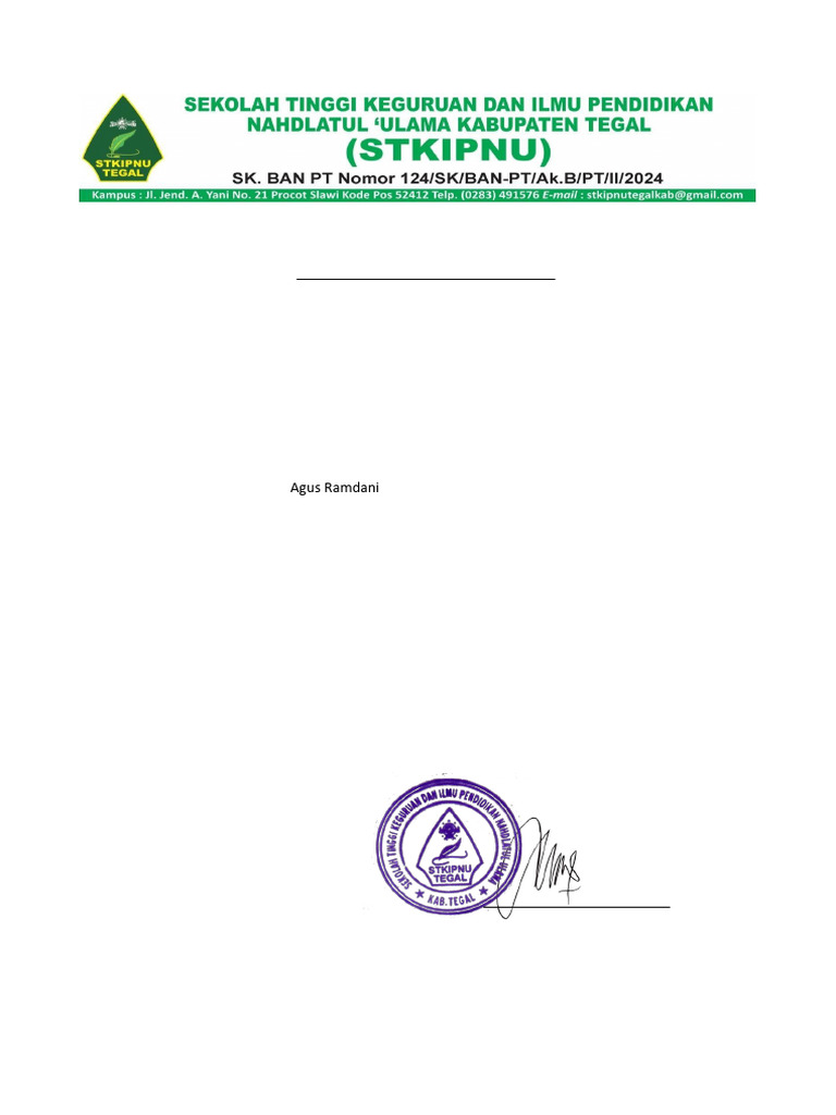 006 SURAT Keterangan AKTIF KULIAH Agus Ramdani 11 Desember 2024 | PDF