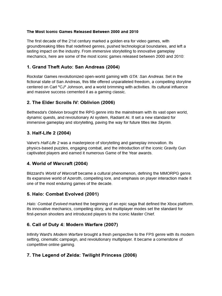 iconicsGames | PDF | Gaming | Video Game Gameplay