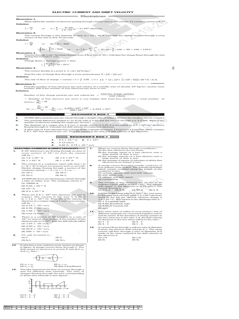 8 Electric Current and Drift Velocity | PDF