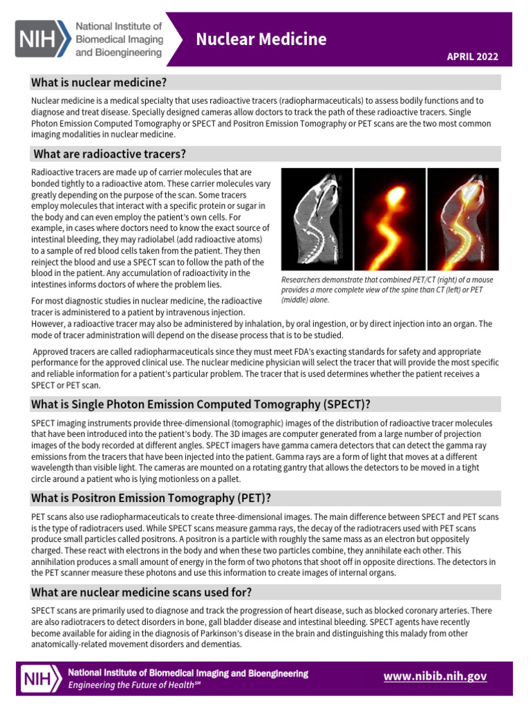 Nuclear Chemistry in Medicine-1 | PDF | Positron Emission Tomography ...