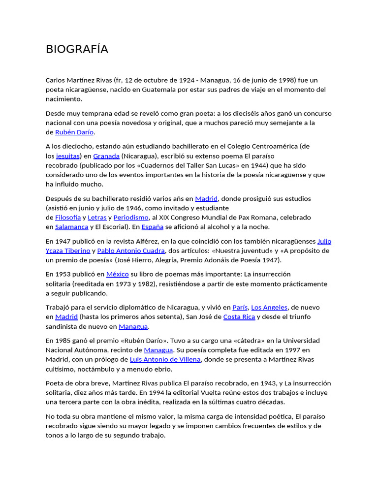 Carlos Martinez Rivas | PDF
