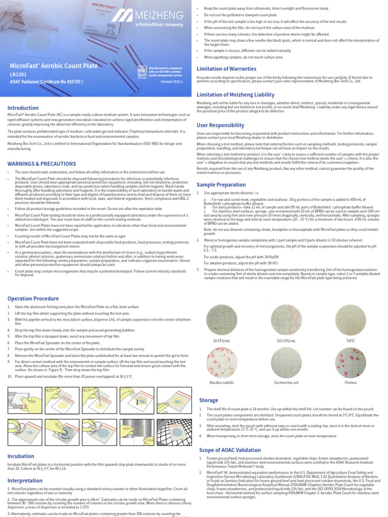 MicroFast® AC LR1301 1 | PDF | Colony Forming Unit