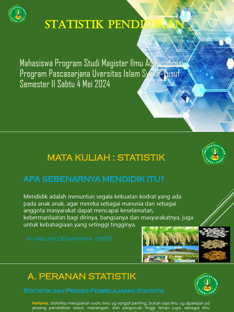 pptx STATISTIKA PENDIDIKAN | PDF