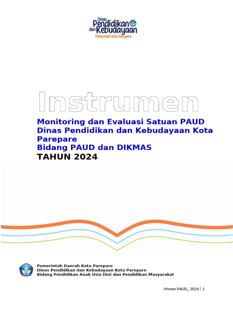 Instrumen Monev - Paud - 2024 - Salin | PDF