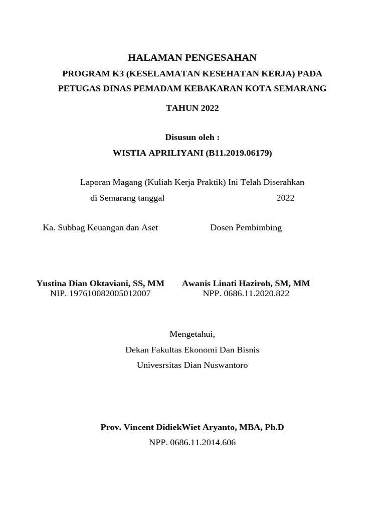 Halaman Pengesahan | PDF