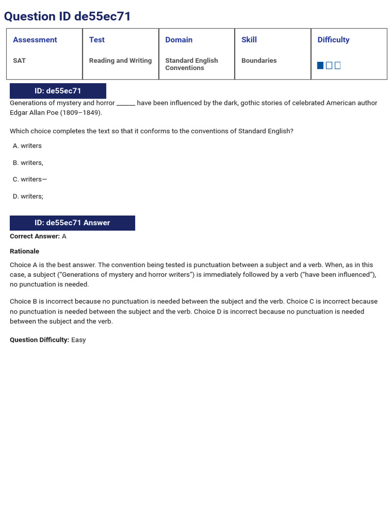 Sat Standart Convention Answers | PDF | Comma | Linguistics