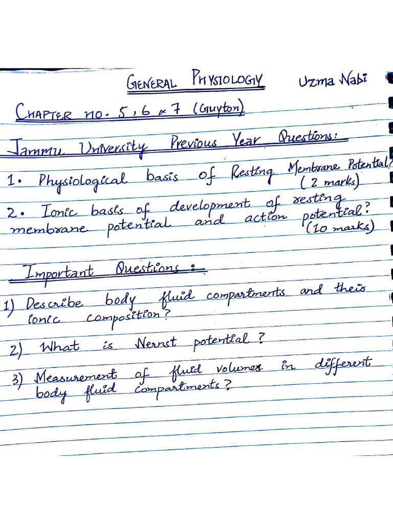 PhysioLogy (Imp) PDFs | PDF