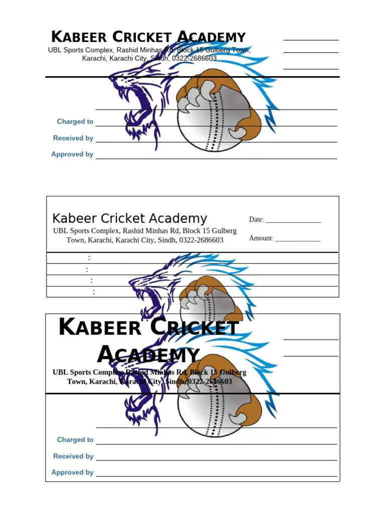 Kabeer Cricket Academy | PDF
