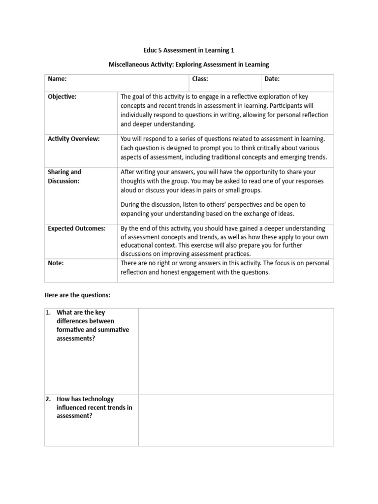 Educ 5 Assessment in Learning 1 | PDF | Educational Assessment | Learning