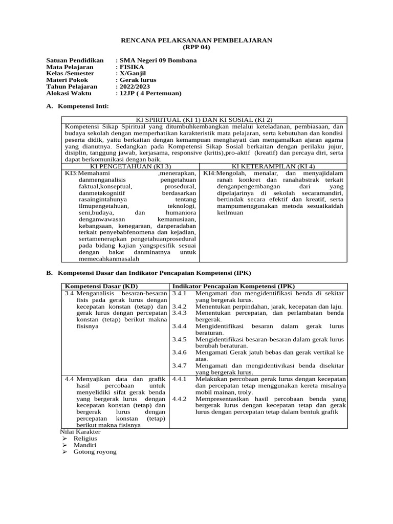 11. RPP bab 4 Ganjil | PDF