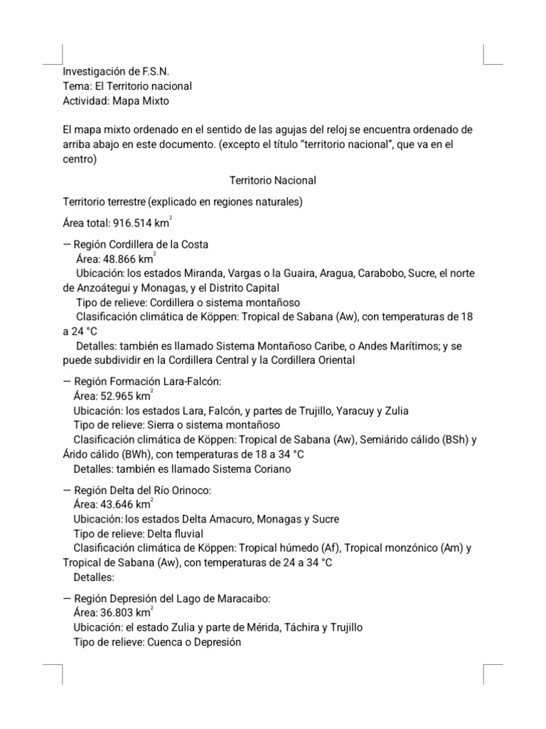 Territorio Nacional FSN-1 | PDF | Aguas territoriales | Andes