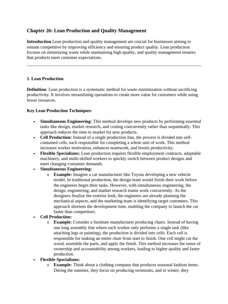 Lean production | PDF | Lean Manufacturing | Quality Assurance