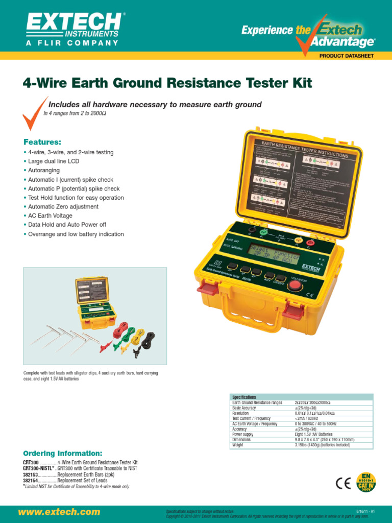 Extech GRT300 Datasheet | PDF | Metrology | Electronic Engineering
