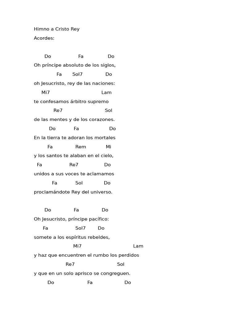 Himno A Cristo Rey | PDF