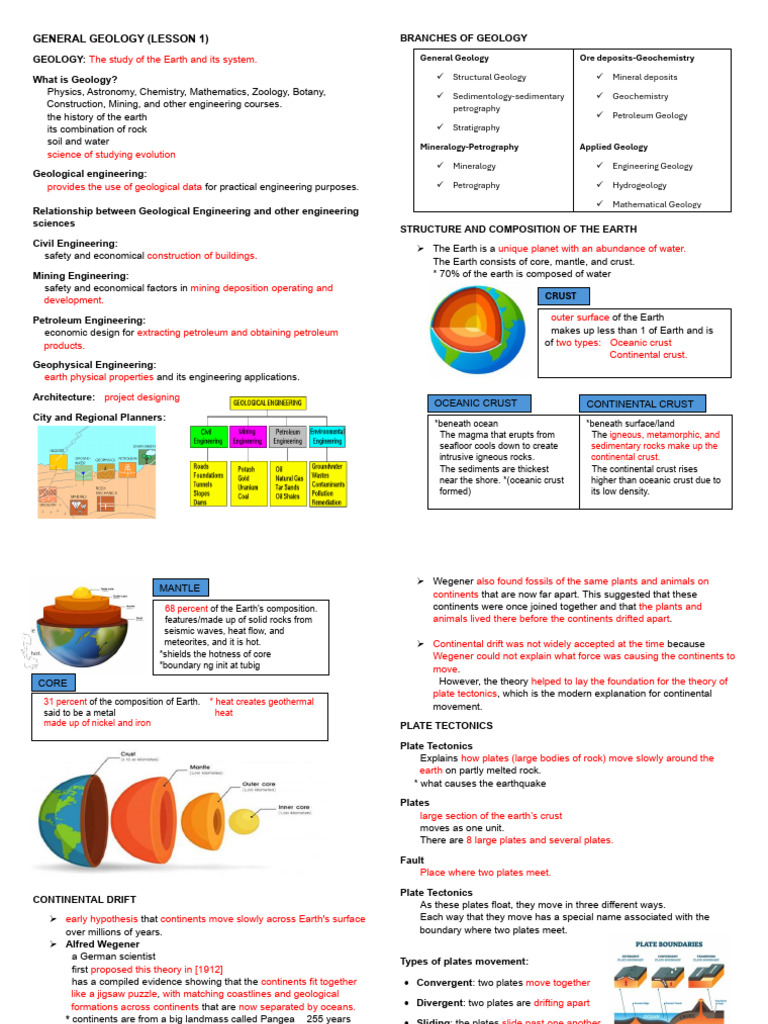 Geology L1 | PDF | Plate Tectonics | Geology