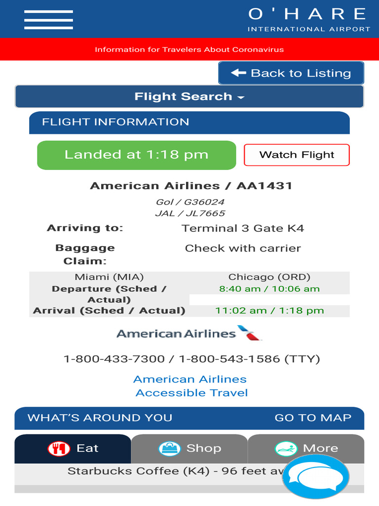 Flight Search Chicago O’Hare International Airport (ORD) | PDF