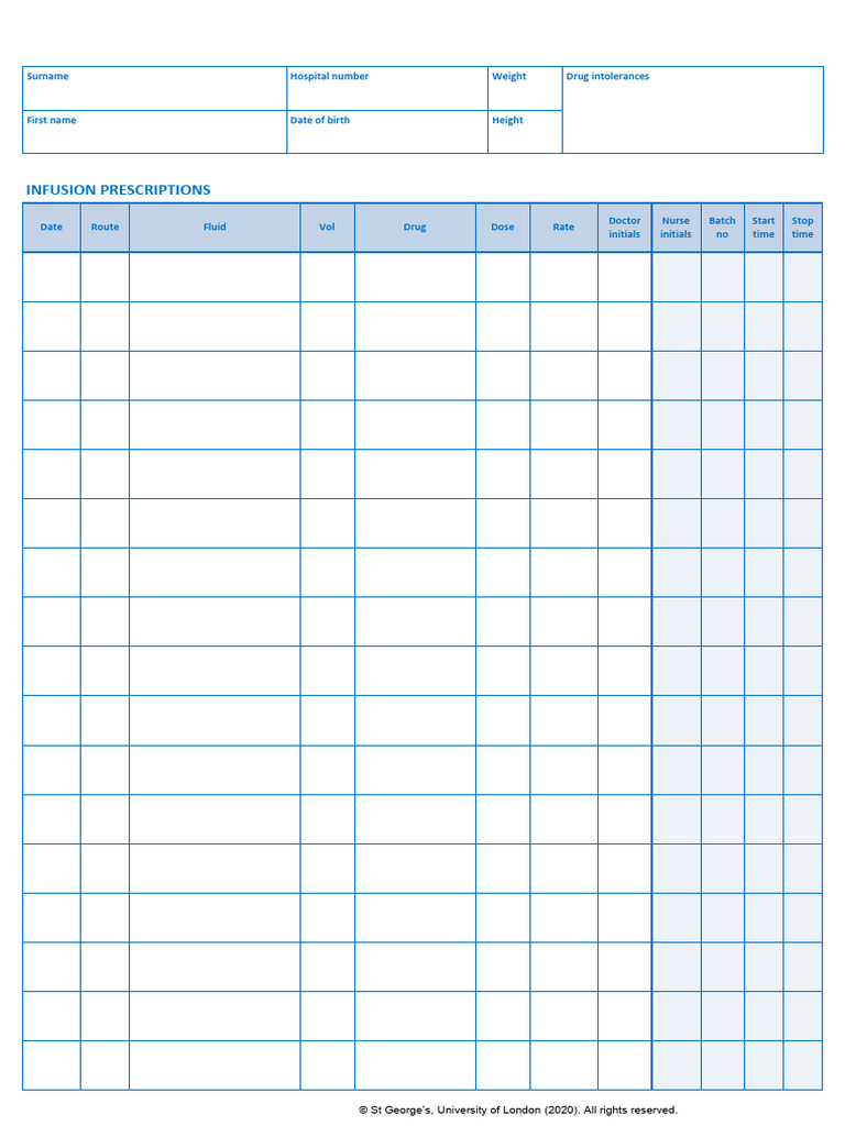 Fluids Prescription Chart v1.0 | PDF
