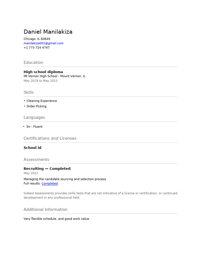 Daniel-Manilakiza Resume | PDF