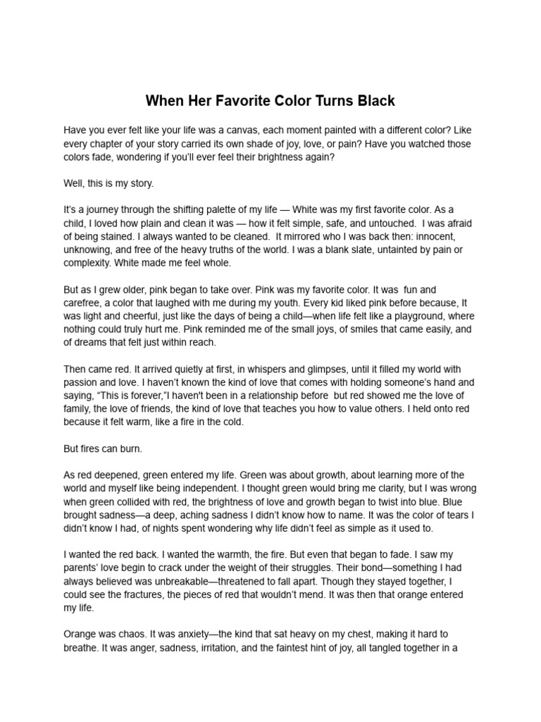 When Her Favorite Color Turns Black 1 | PDF