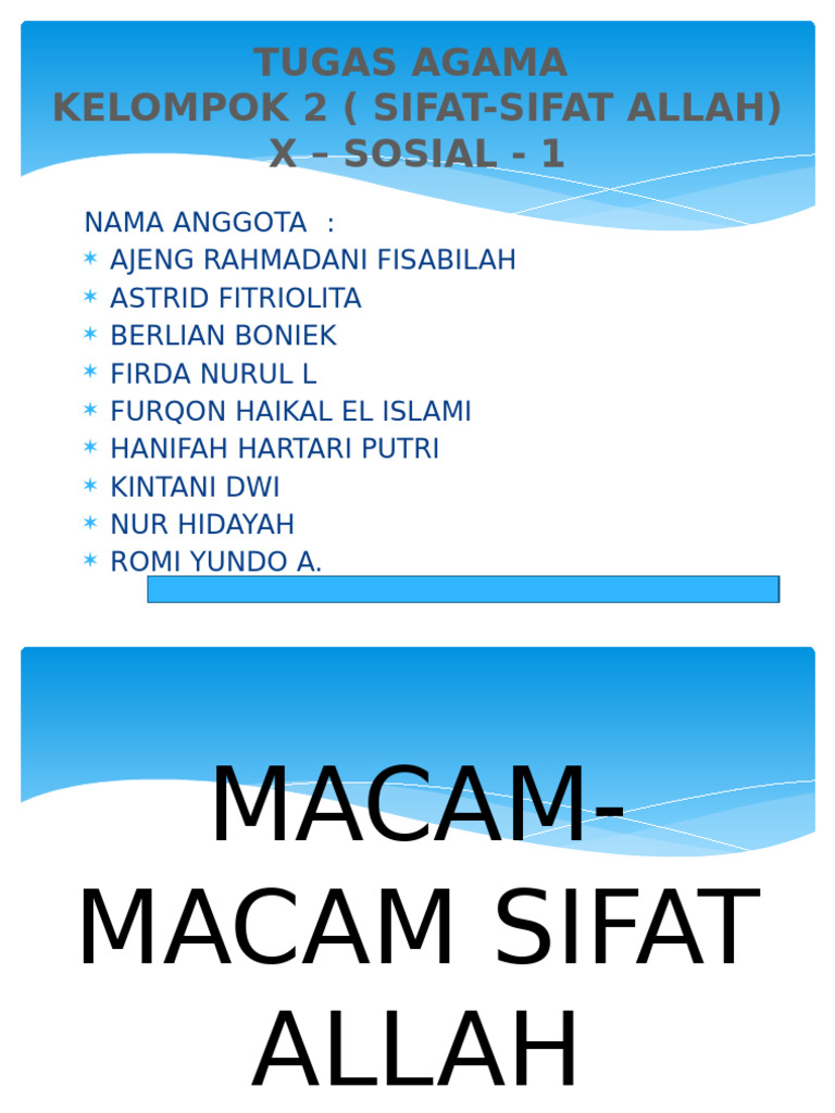 Sifat Sifat Allah | PDF