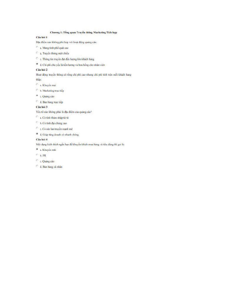 ÔN TẬP IMC PART 1 | PDF