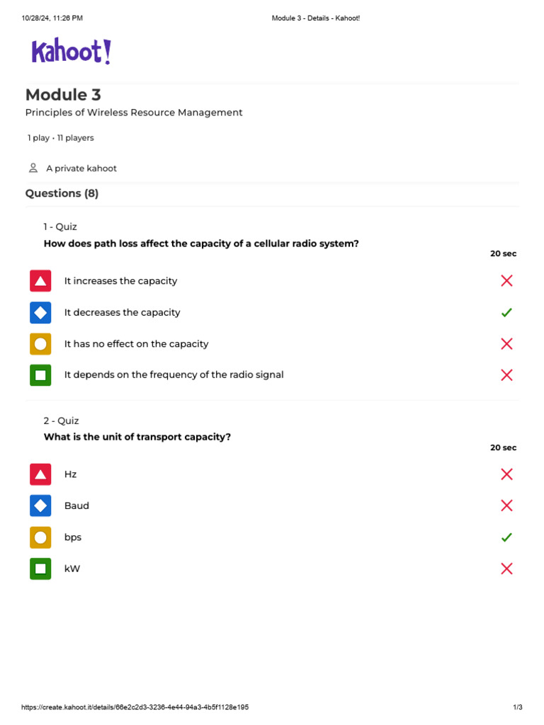 Module 3 Details Kahoot | PDF | Radio | Base Station