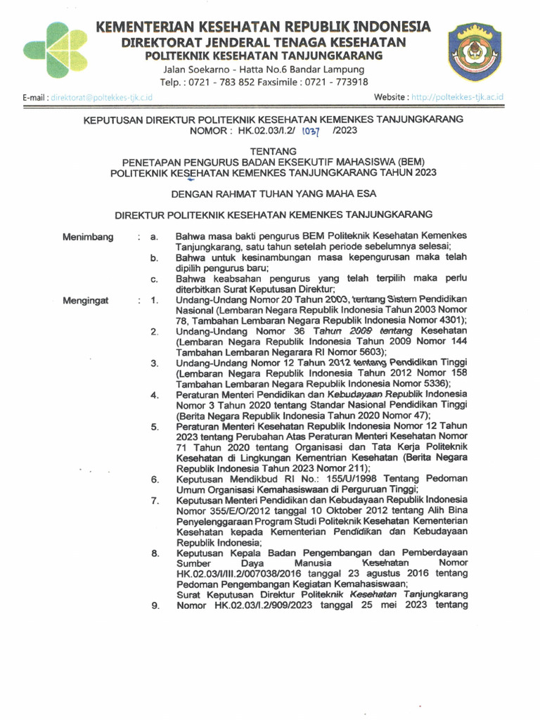 Pengurus Bem 2023 | PDF