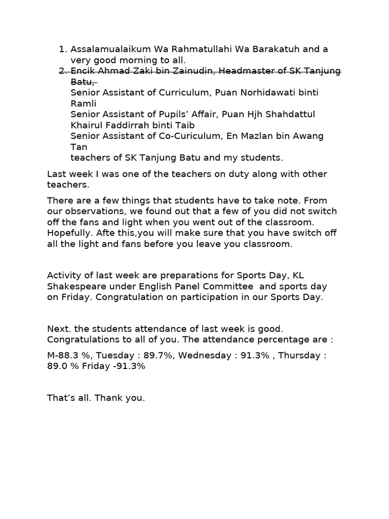 Teks English Last Week | PDF