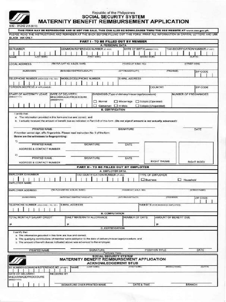 Maternity Reimbursement Form | PDF