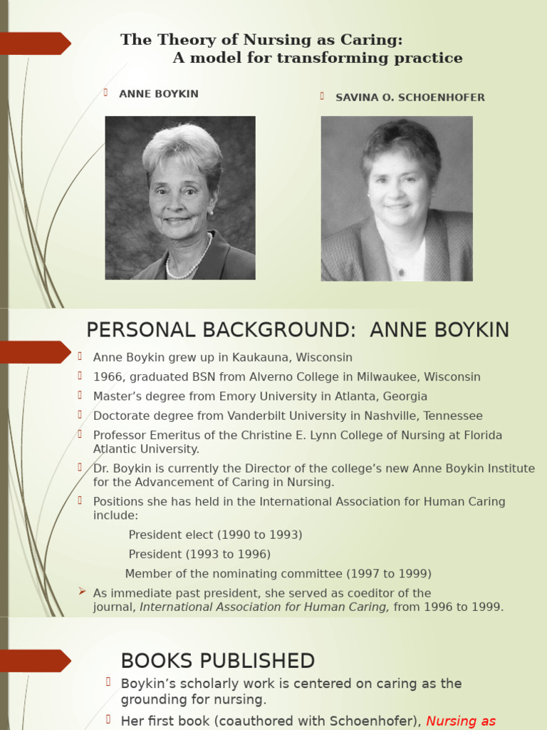 Boykin and Schoenhofer | PDF | Nursing | Knowledge